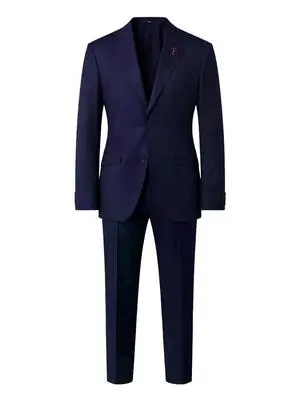 Pal Zileri Logo-plaque Wool Suit - Blue
