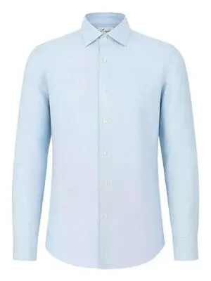 MC2 SAINT BARTH Long-sleeved Linen Shirt - Blue