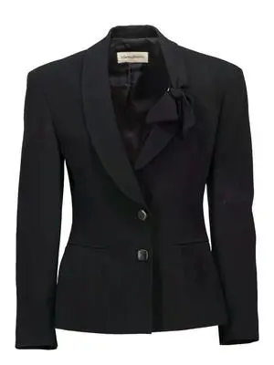Alberta Ferretti Shawl Lapel Jacket With Bow Detail - Black