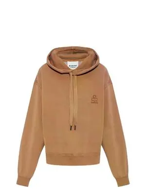 MARANT ETOILE Logo Embroidered Hoodie - Brown