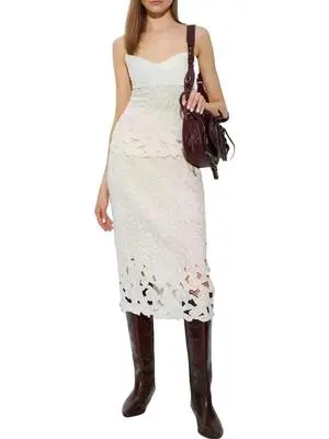 Isabel Marant Étoile ISABEL MARANT Ryesha Embroidered Ramie Skirt Neutrals