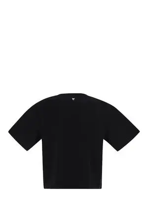 Max Mara Graphic Print V-neck T-shirt - Black