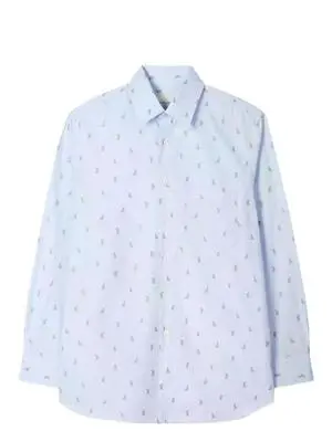 Paul Smith Little Rabbit Fil Coupé Shirt Blue