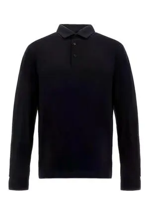 Herno Long-sleeve Wool Polo Shirt - Blue