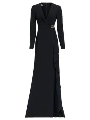 Elie Saab V-neck Maxi Dress - Black