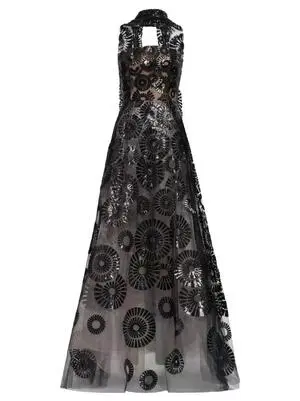 Elie Saab Sequin-embroidered Maxi Gown - Black