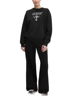 Guess Logo Embroidered Crewneck Sweatshirt - Black