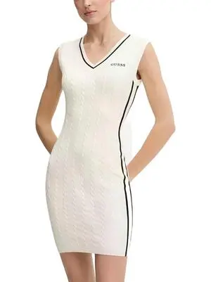 Guess Cable-knit Sleeveless Mini Dress - Neutrals
