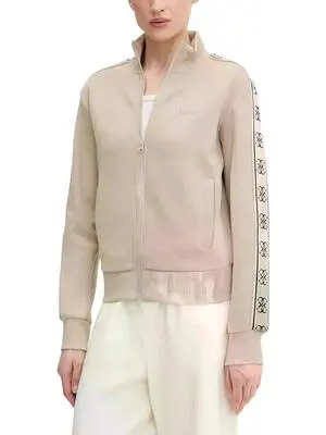 Guess Logo-tape Zip-up Sweater - Neutrals