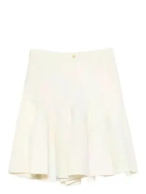 Comme Des Garçons Beige Pleated Flared Midi Skirt - Neutrals
