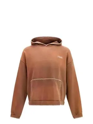 FOUND Embroidered Logo Hoodie - Brown