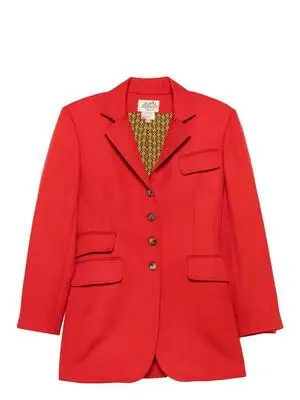 Hermès 1990s Single-breasted Notched Lapel Blazer - Red