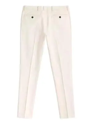 TOMBOLINI Off- Pressed Crease Tailored Trousers - White