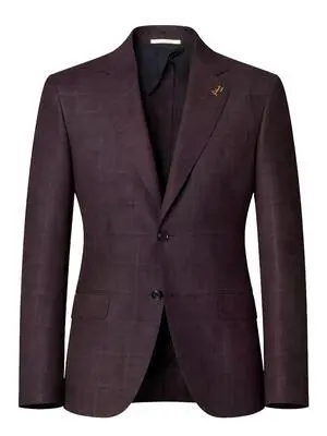 Pal Zileri Check-pattern Notched-lapel Blazer - Red
