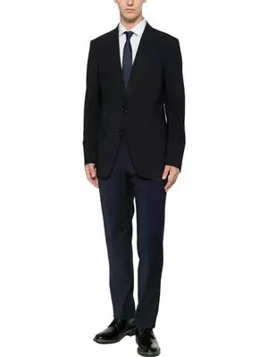 VELA SHOP Navy Pressed Crease Tailored Trousers - Blue