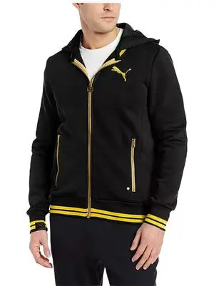 PUMA Logo Print Zip-up Sweatshirt - Black
