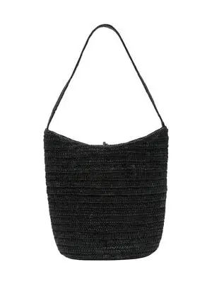 THE ROW Alma Woven Shoulder Bag - Black