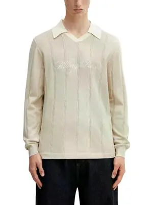 Filling Pieces Cable Knit Embroidered Sweatshirt - Neutrals