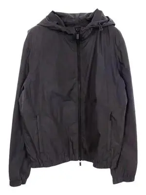Dior Hooded Back-logo Zip-up Jacket - Black