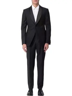 Emporio Armani Shawl-lapel Virgin-wool Suit - Black
