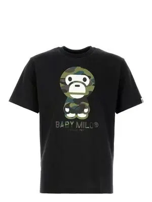 A BATHING APE Baby Milo Camo-print T-shirt - Black