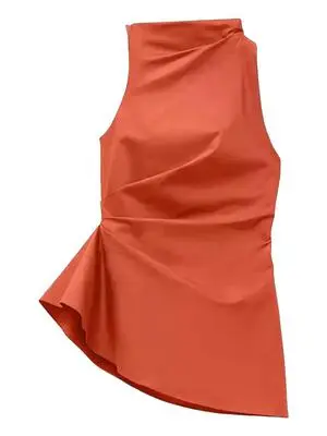 Alexander McQueen Draped Asymmetric Top - Orange