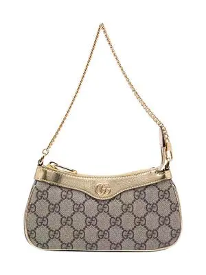 Gucci Gg Supreme Ophidia Shoulder Bag - Neutrals