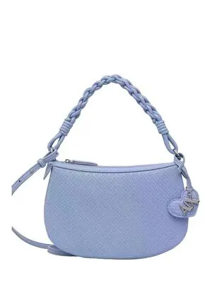 Armani Exchange Monogram-embossed Braided-handle Shoulder Bag - Blue