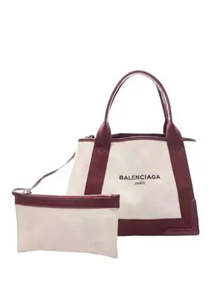 Balenciaga Navy Cabas Small Tote Bag - Neutrals