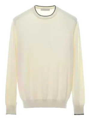 TOMBOLINI Contrast-trim Crew-neck Sweater - Neutrals