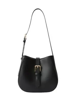 Furla Leather Bucket Bag With Buckle Detail - Black