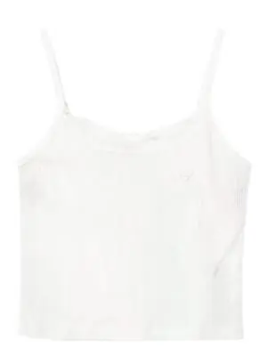 AAPE BY *A BATHING APE Apee™ A Bathing Ape® Ribbed Lace-trim Camisole - White