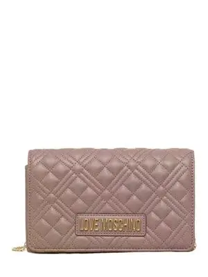 Moschino Logo-lettering Quilted Crossbody Bag - Pink