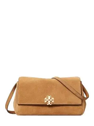 Tory Burch Charlie Suede Wallet On A Chain - Toffee