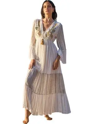 YUMI Yumi Metallic Embellished Maxi Dress