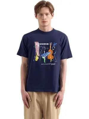 EDMMOND STUDIOS Cassette Print T-shirt - Plain Navy