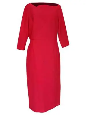 Roland Mouret Asymmetric One-shoulder Midi Dress - Red