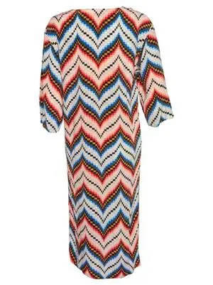 Kenzo Chevron Print Midi Dress - Red