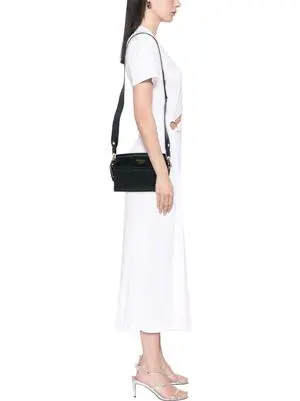 Prada Saffiano And City Calf Esplanade Crossbody Bag - Black