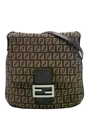 Fendi Fendi Zucchino Canvas Crossbody Bag Brown