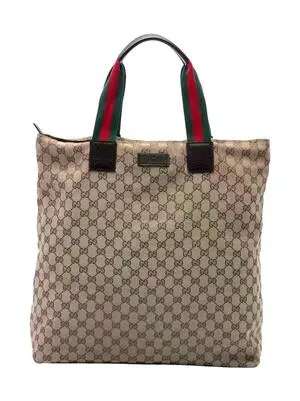 Gucci Gg Canvas Web Vertical Tote Bag - Neutrals