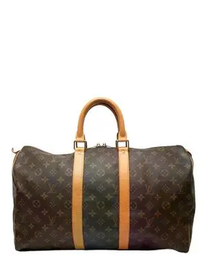 LOUIS VUITTON Monogram Keepall 45 Travel Bag - Brown