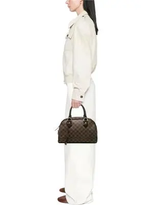 LOUIS VUITTON Damier Ebene Duomo Handbag - Brown