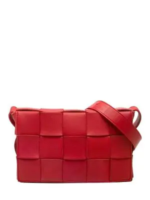Bottega Veneta Woven Nappa Leather Crossbody Bag - Red