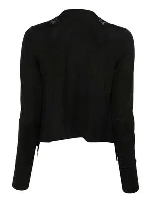DOLCE & GABBANA Dolce & Gabbana Black Wool Floral Lace Appliqué Jacket