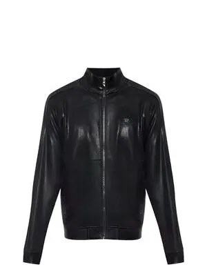 DIESEL® Glossy Zip-up Sweater - Black