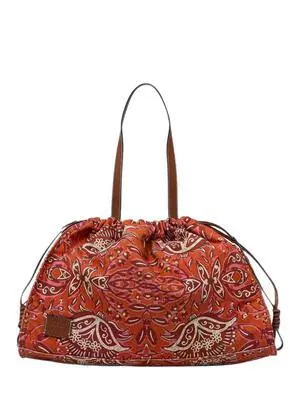 PEDRO DEL HIERRO Paisley Print Drawstring Tote Bag - Red