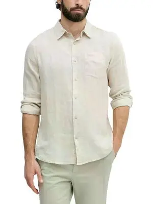 Guess Logo-embroidered Chest-pocket Shirt - Grey