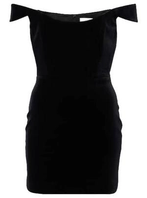 Alex Perry Off-shoulder Velvet Bustier Dress - Black