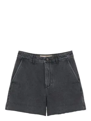 Valentino Garavani Cuffed Denim Bermuda Shorts - Black